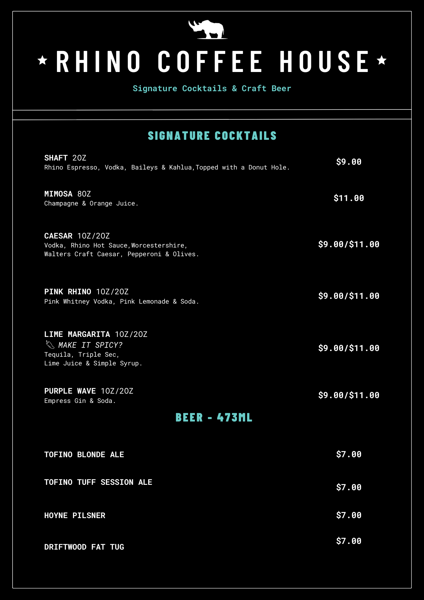 Rhino Craft Cocktails & Beer – Rhino Coffee Langford